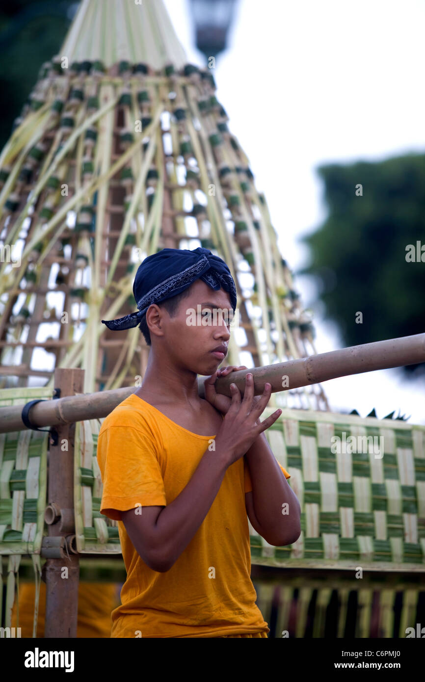 The Boy with Gunungan Stock Photo - Alamy