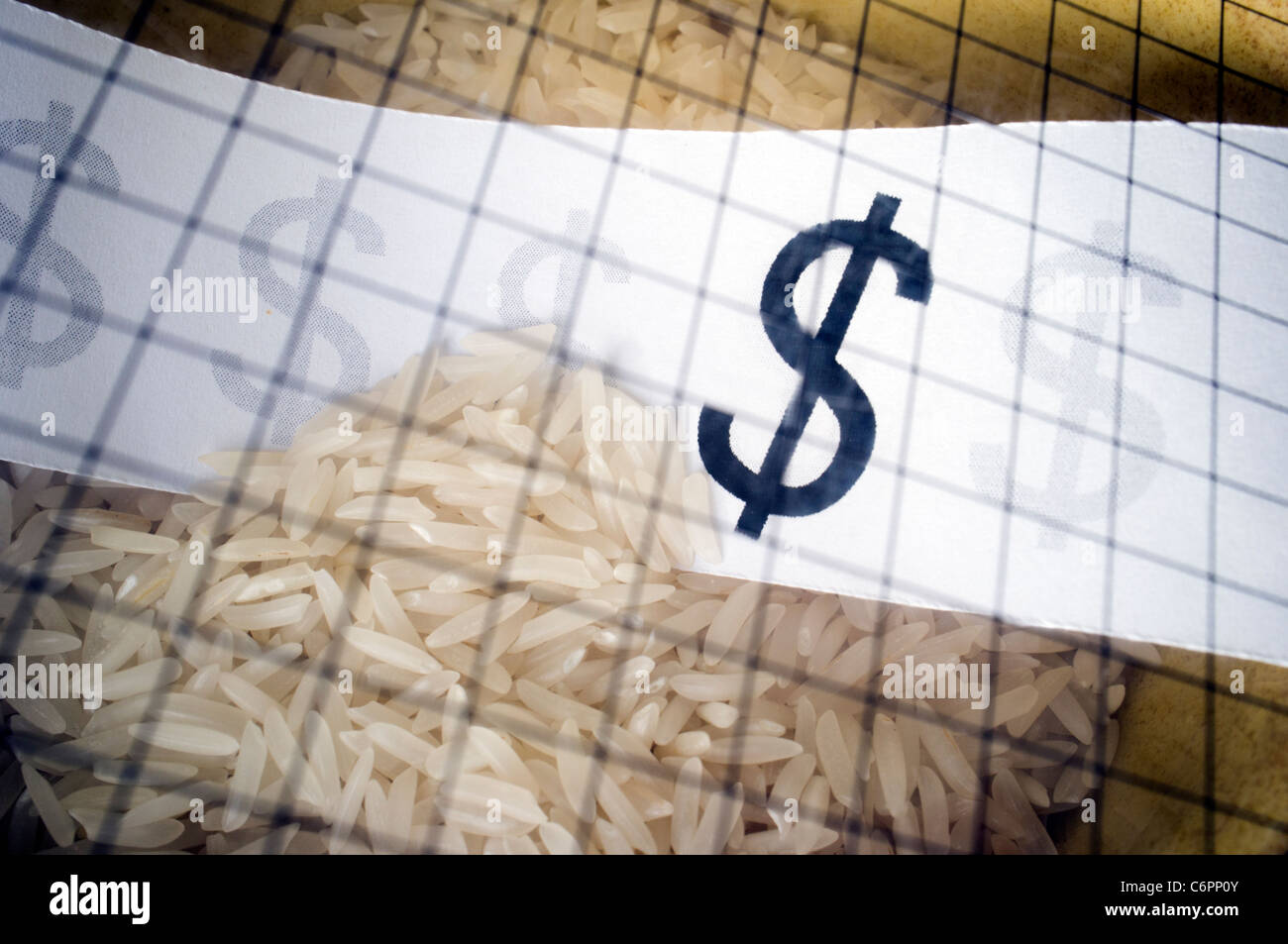 Dollar Symbol With Rice Stock Photo - Alamy