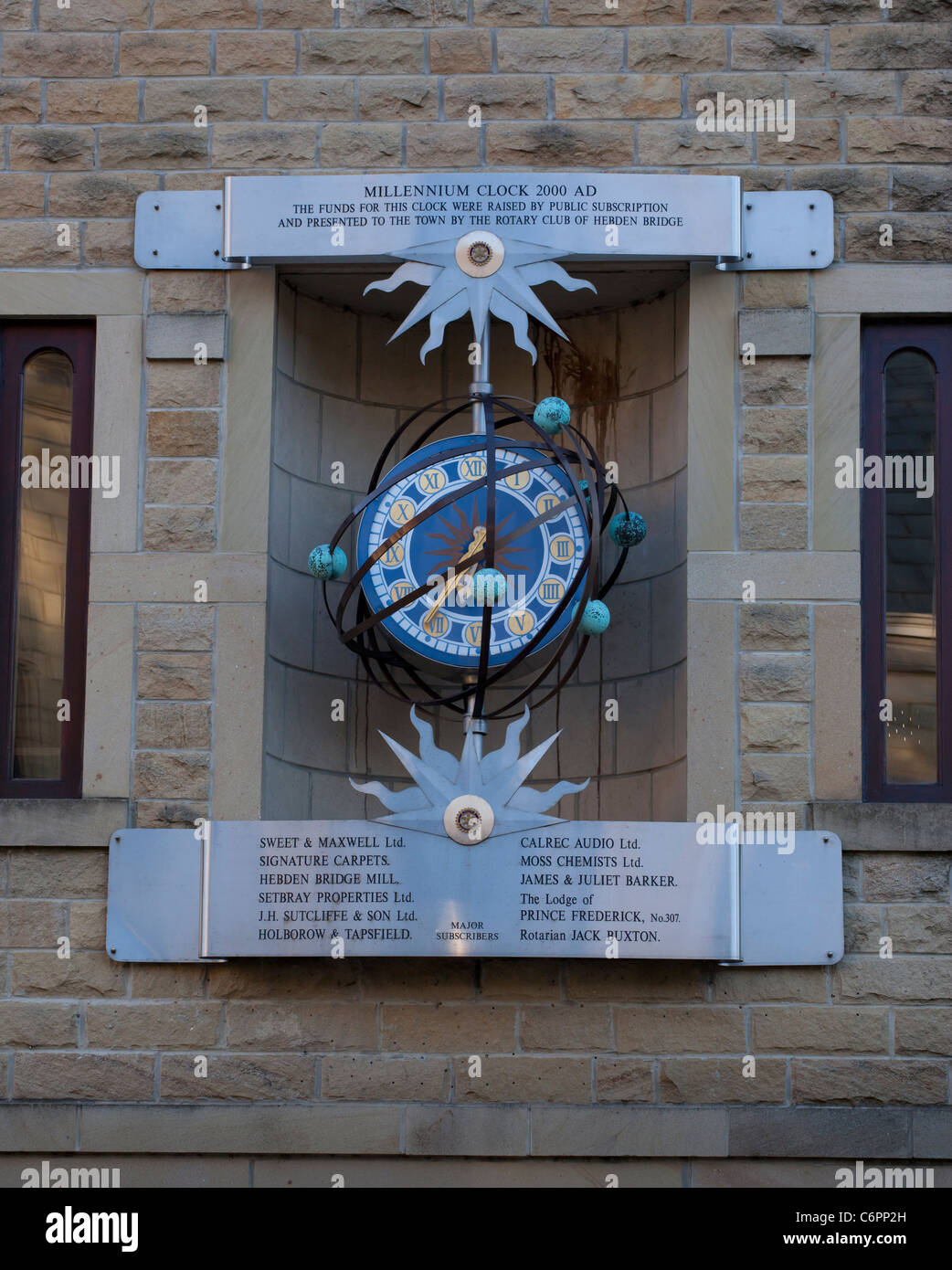 The Millenium Clock, Hebden Bridge Stock Photo - Alamy