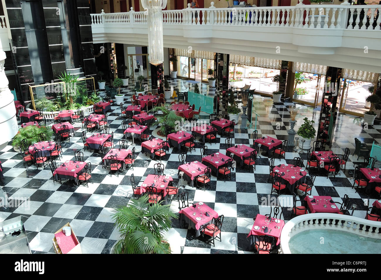 Restaurant's interior at the luxury hotel, Tenerife island, Spain Stock ...
