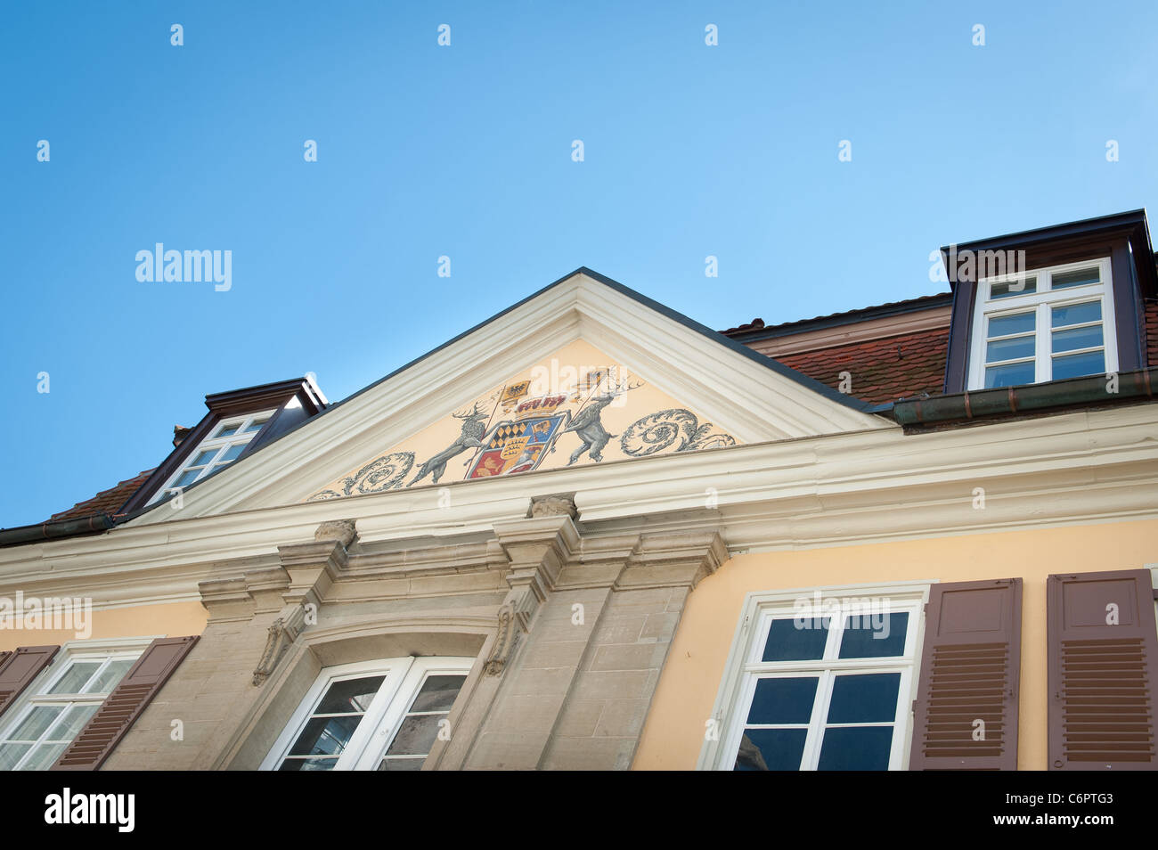 Detail of the oldest university building (Alte Aula) in the old town of ...