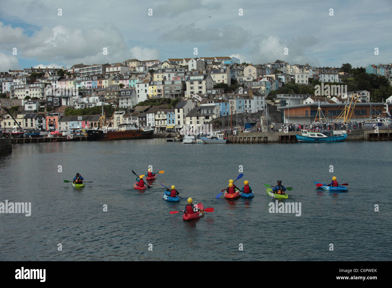 Brixham harbour and seafront, Devon, UK Stock Photo - Alamy