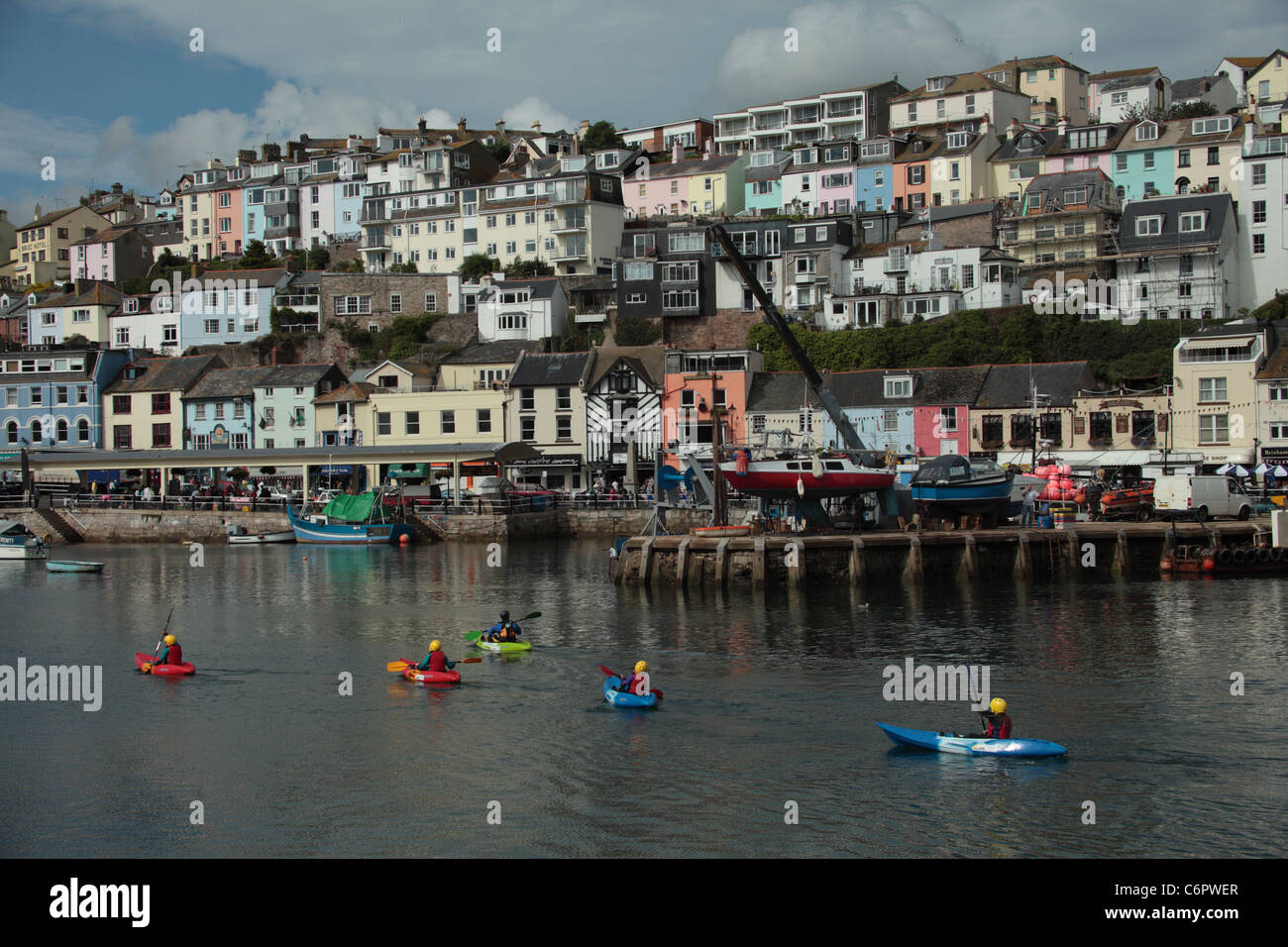 Brixham harbour and seafront, Devon, UK Stock Photo - Alamy