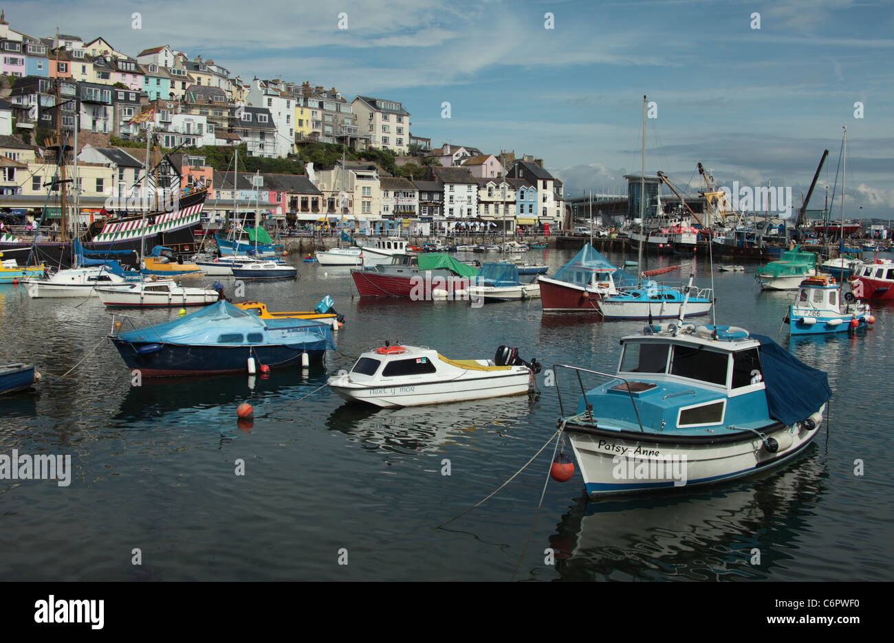 Brixham harbour and seafront, Devon, UK Stock Photo - Alamy