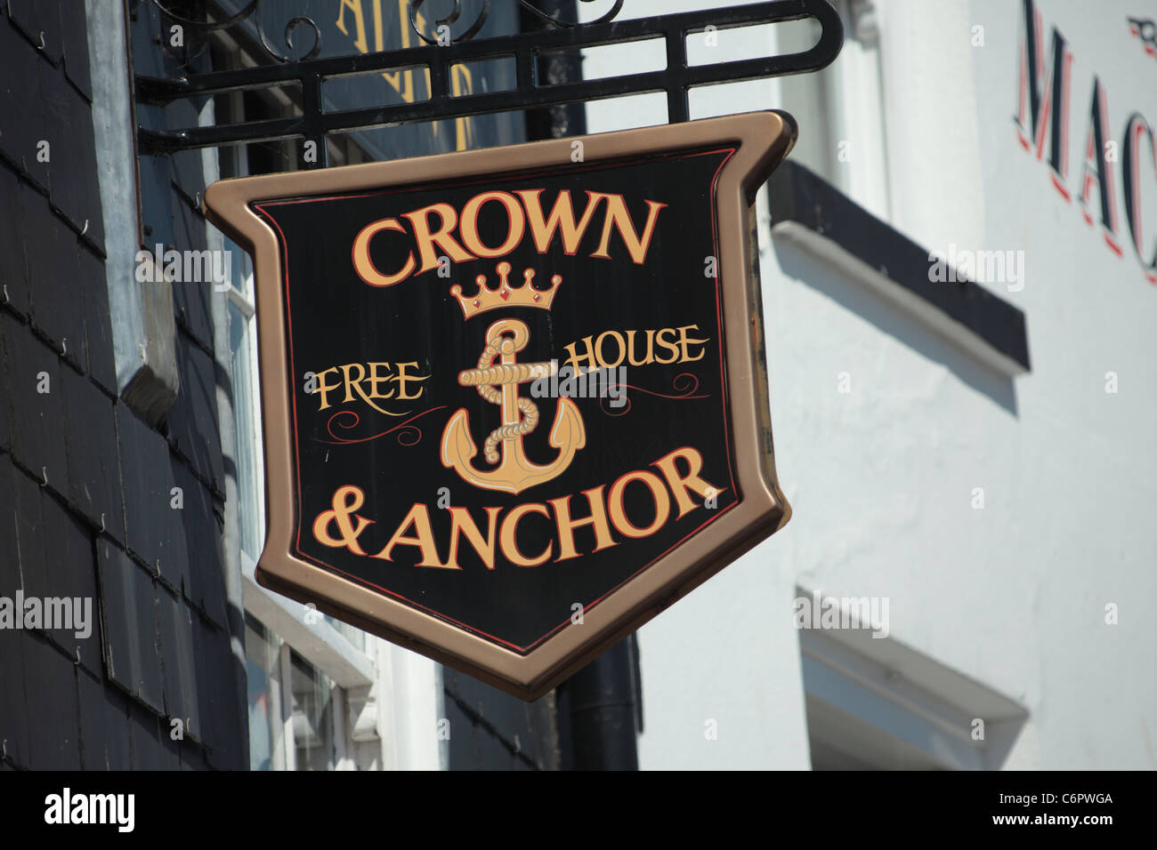 Pub signs, Brixham Devon UK Stock Photo - Alamy