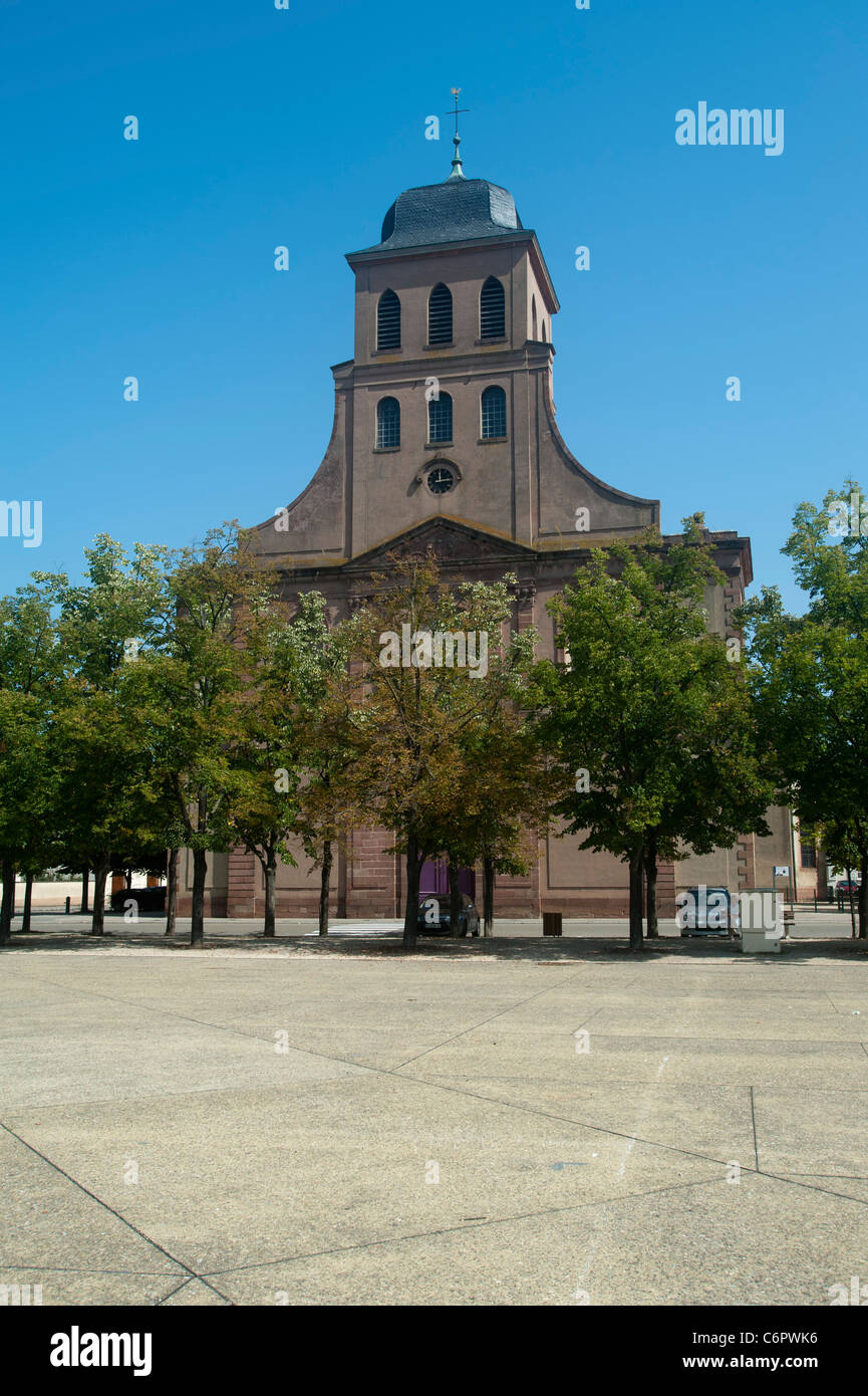 Church, Neuf-Brisach, Alsace, France Stock Photo - Alamy