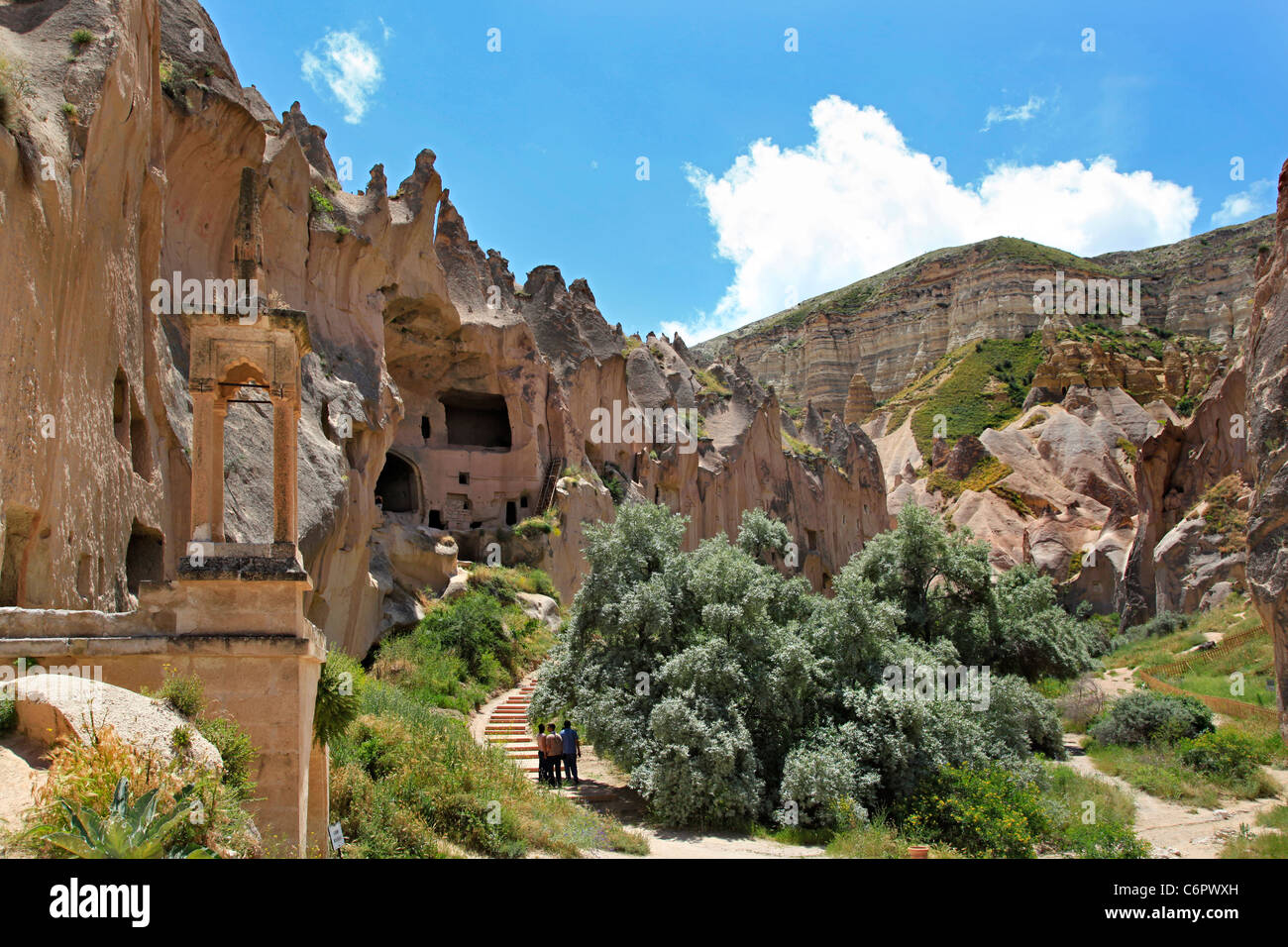 Zelve Open-Air Museum view, with accommodation places, churches, mill ...