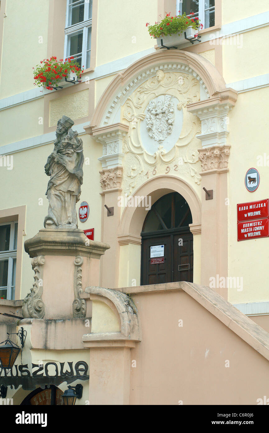 Wolow town hall Lower Silesia Poland Wohlau Stock Photo - Alamy