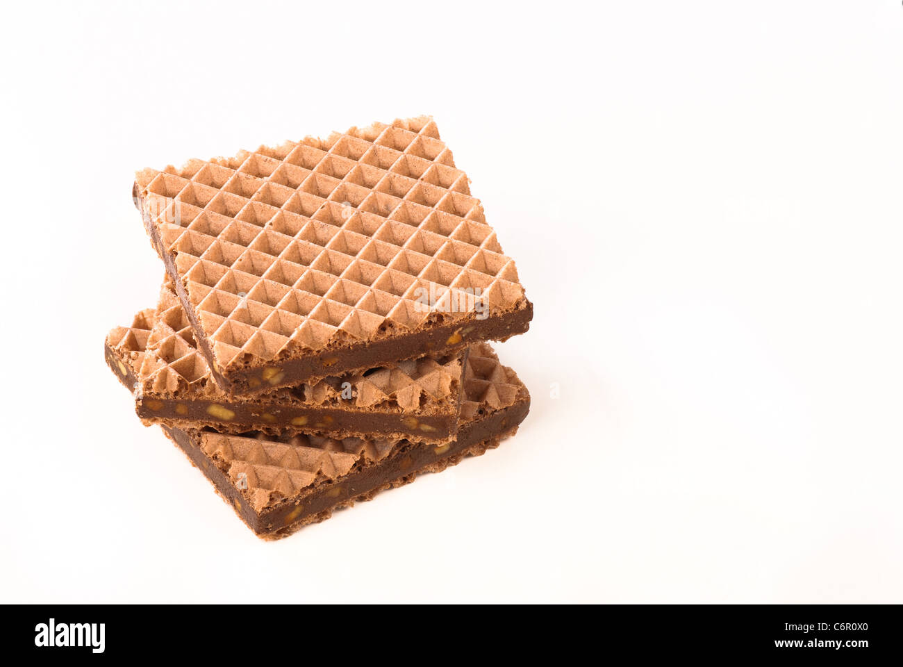 Crunchy chocolate and hazelnut filled wafer candies Stock Photo - Alamy