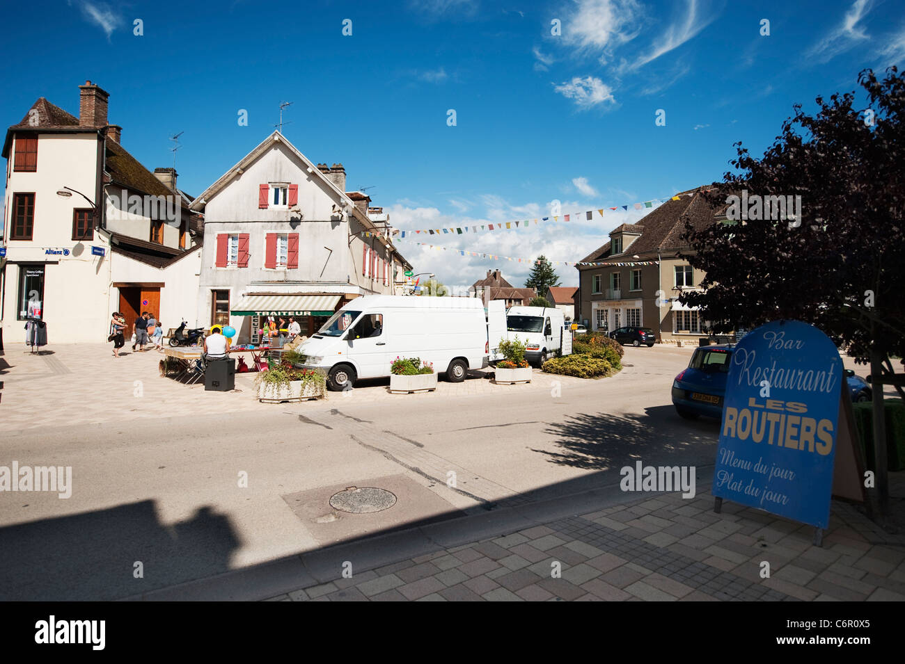 Centre of the French village of Chaource in southern Champagne Ardenne ...