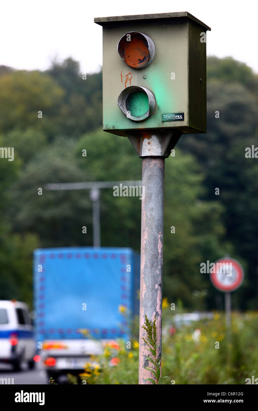 Traffic camera, speed control camera, destroyed by anonymous persons ...