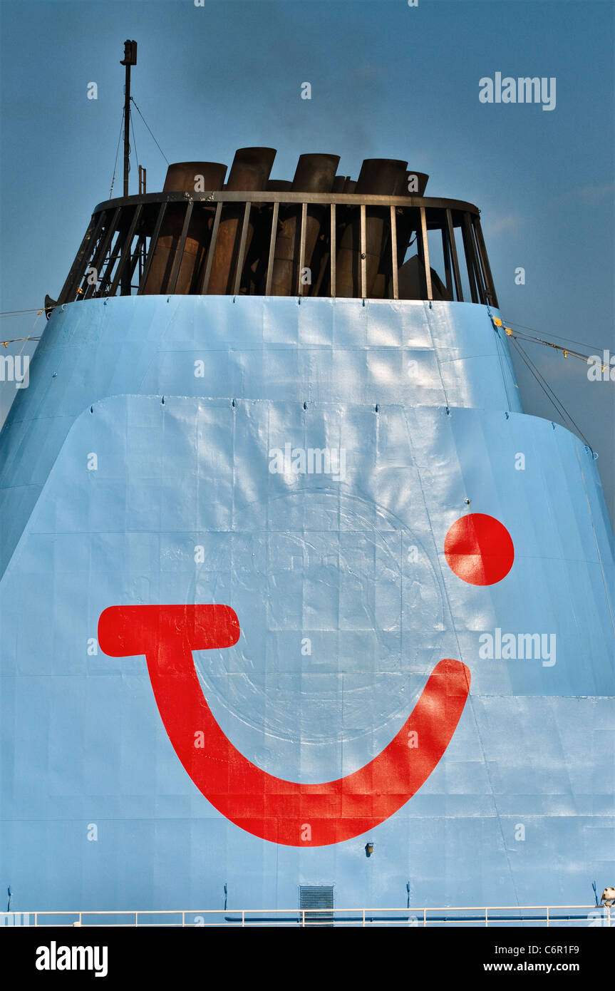 Thomson Holidays logo on a ships funnel Stock Photo - Alamy