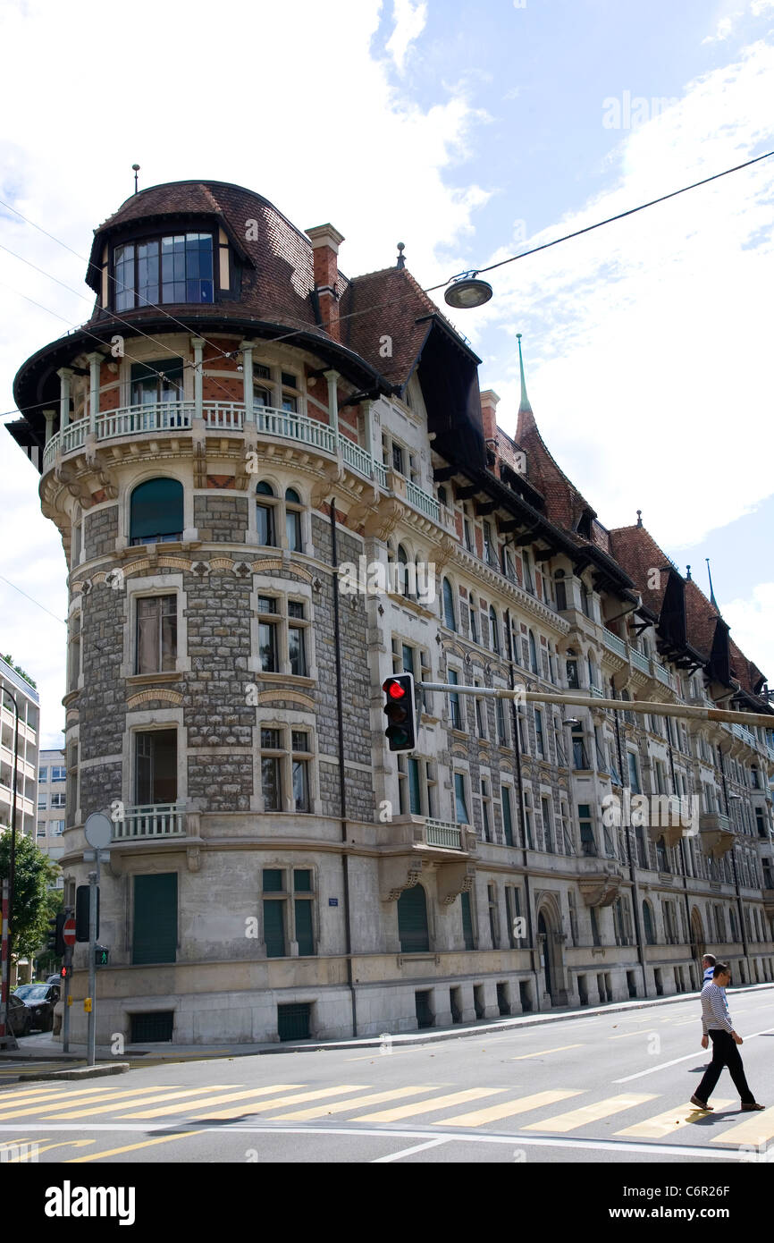 Boulevard des Tranchees building in Champel area of Geneva Stock Photo ...