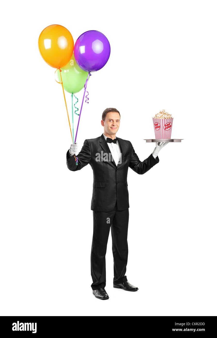 Full length portrait butler carrying Cut Out Stock Images & Pictures ...