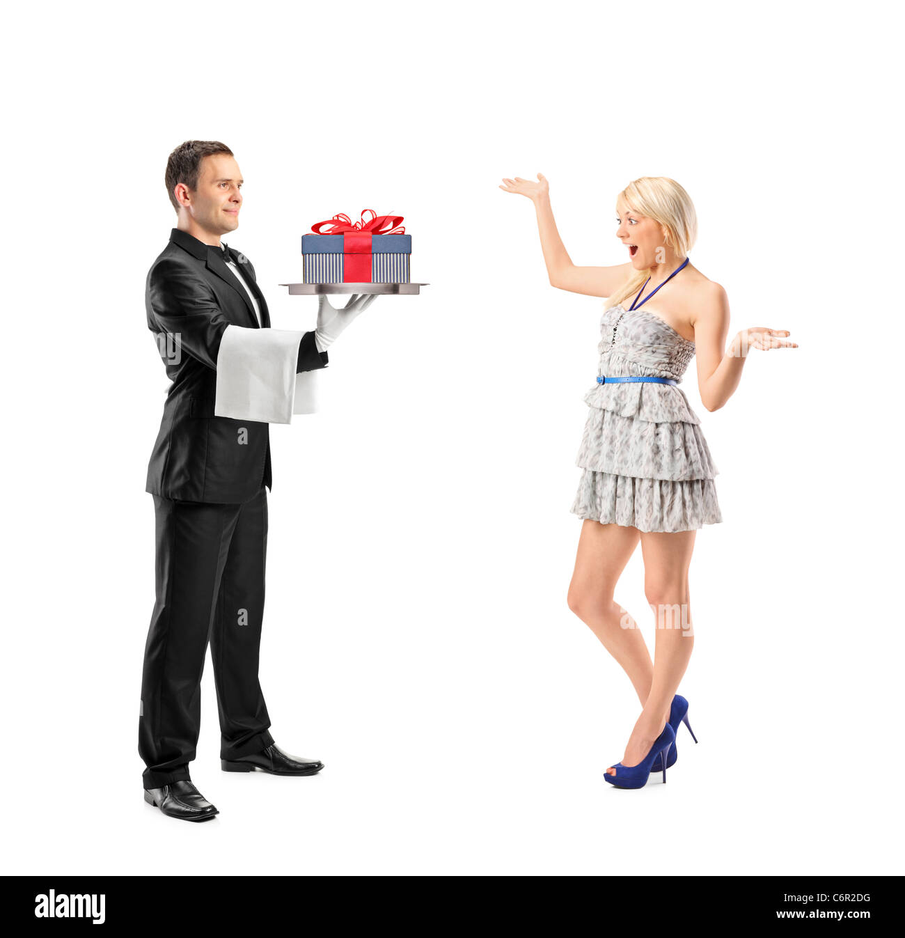 Full length portrait butler carrying Cut Out Stock Images & Pictures ...