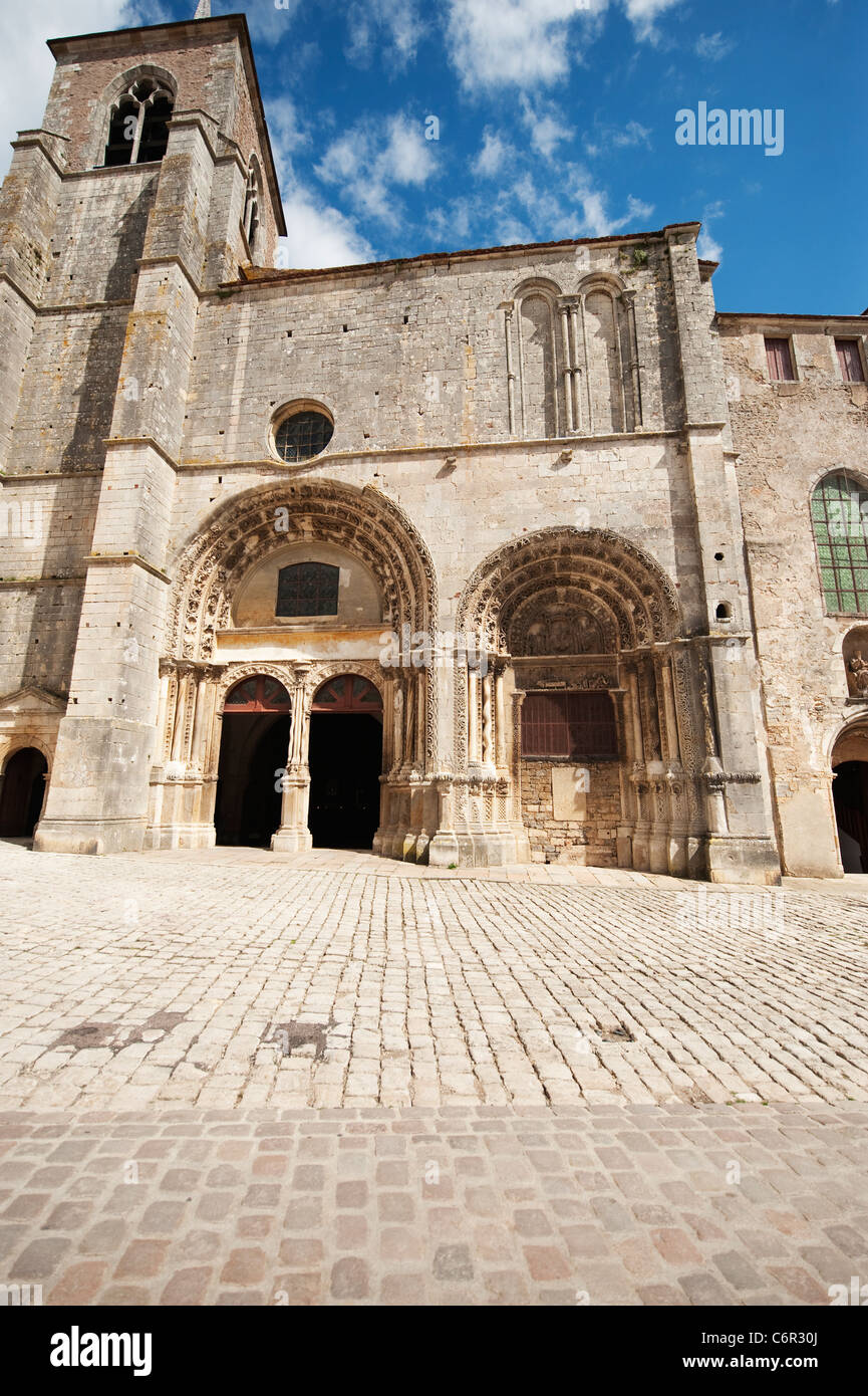 The Church of Saint Lazare with Romanesque portals in medieval Avallon ...