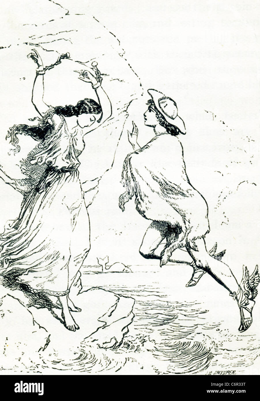 The Greek hero Perseus rescues Andromeda, the daughter of Ethiopian ...