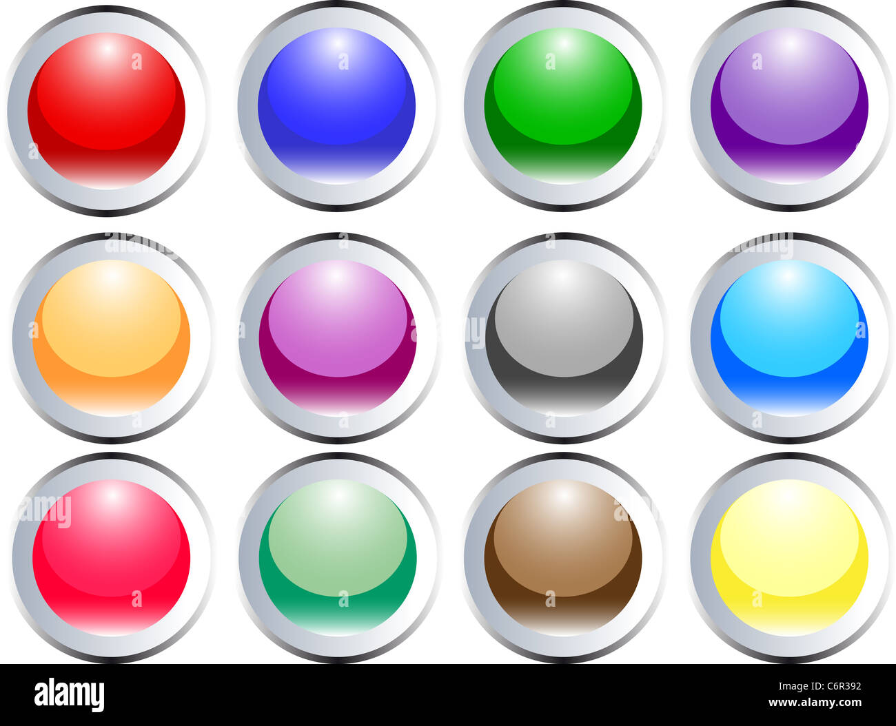 3D Button circle Stock Photo - Alamy