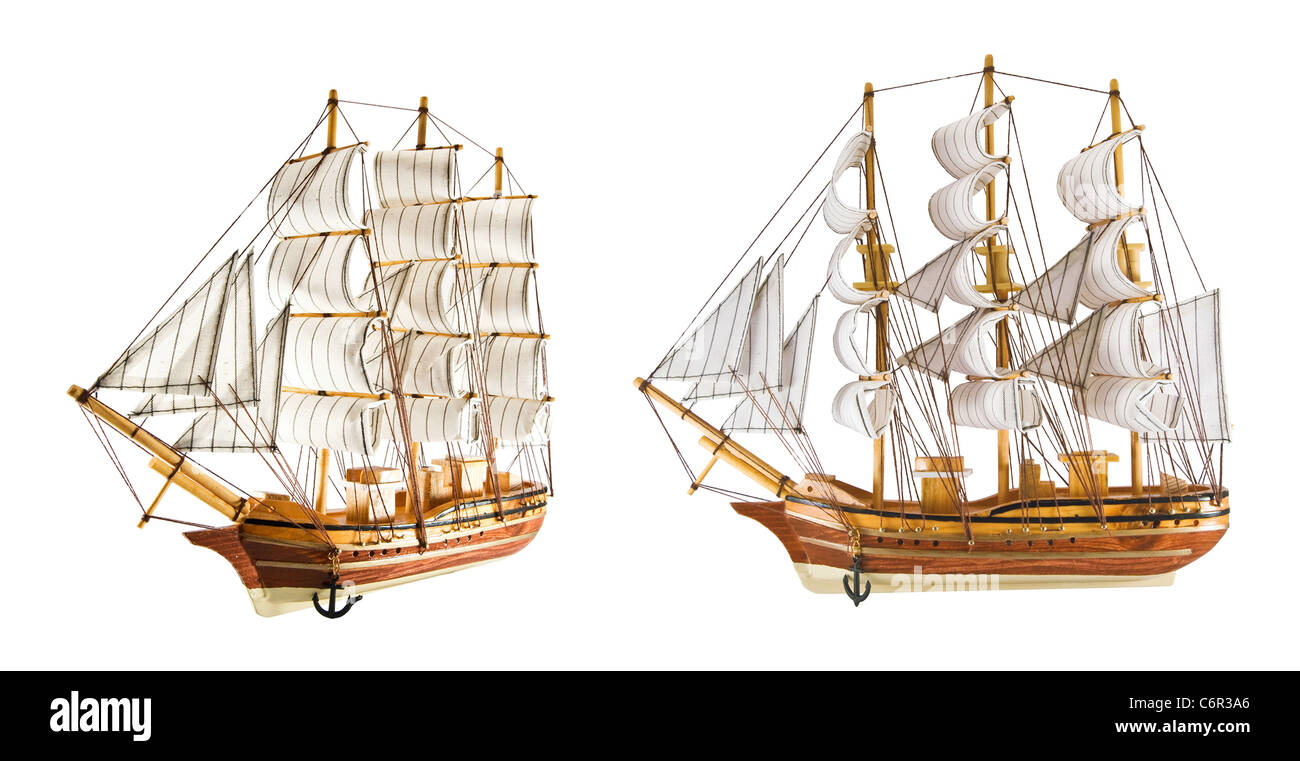 two frigates is isolated on a white background Stock Photo - Alamy