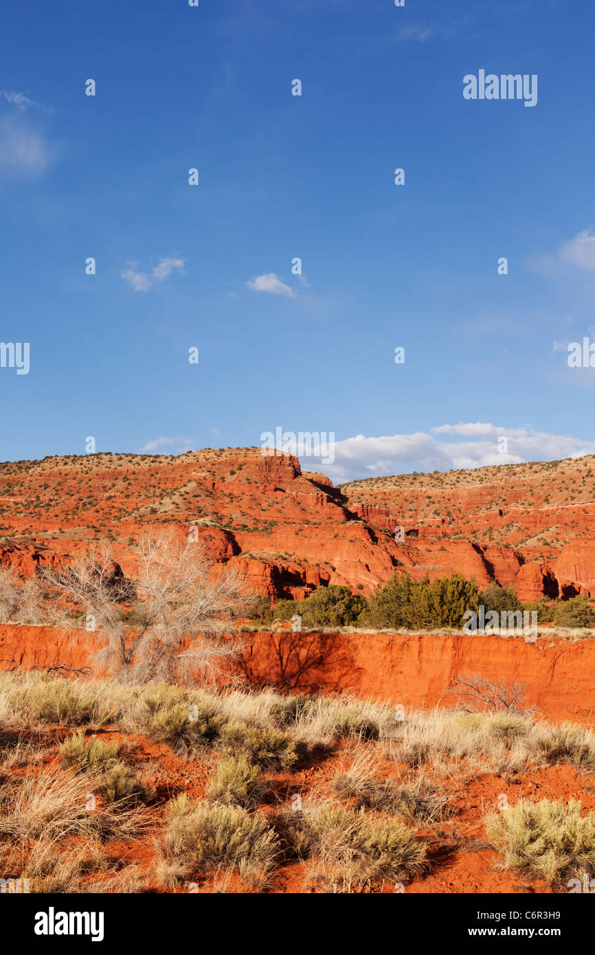 Rich red colored rock landscape near Jemez Pueblo, New Mexico, USA ...