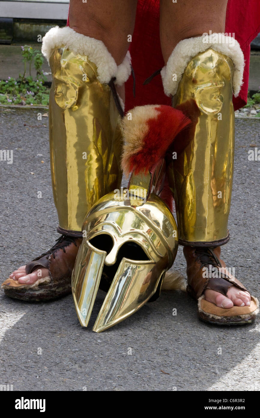Roman Solder Equipment at a reenactment in Kent Stock Photo - Alamy