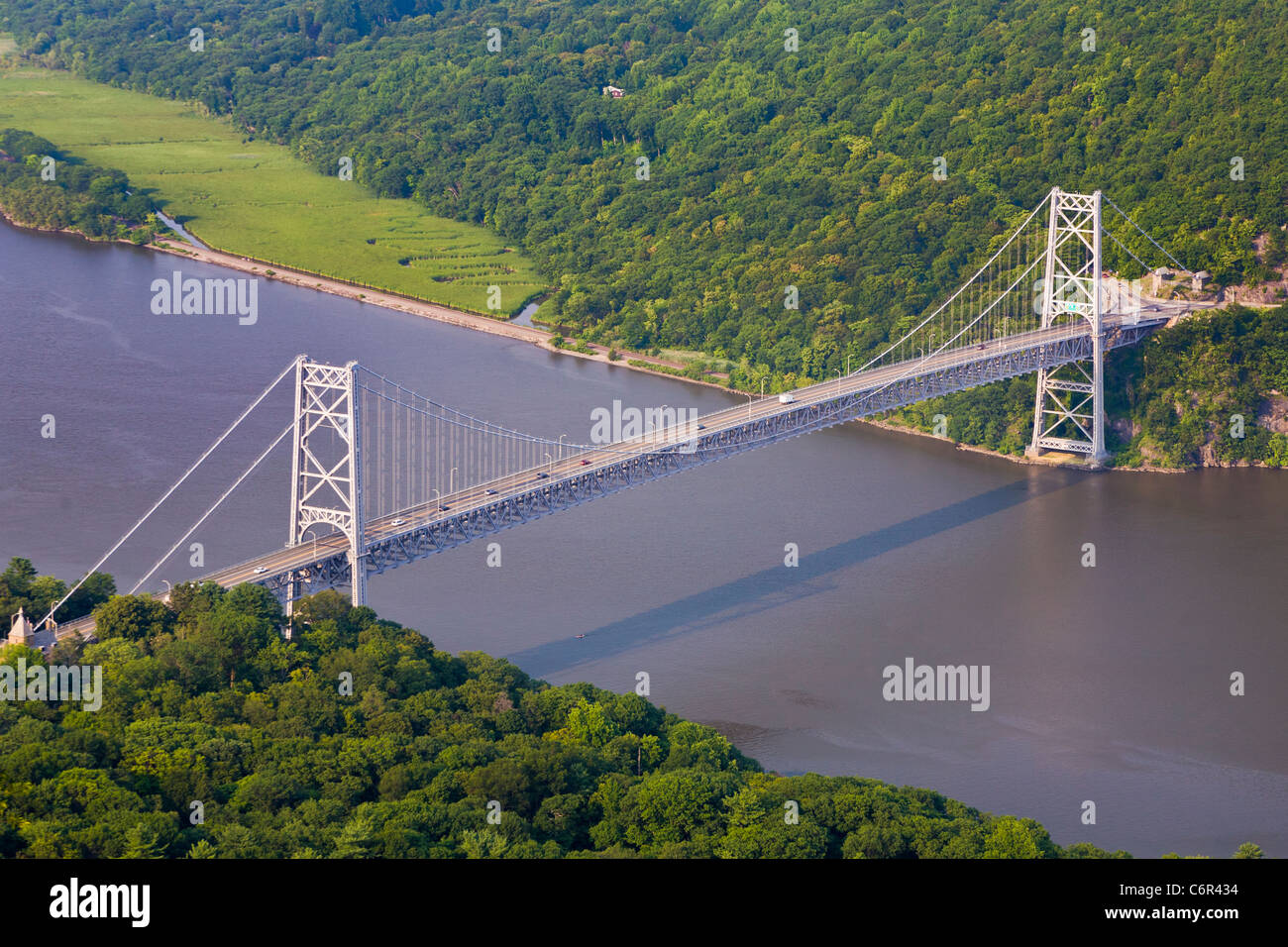 Aerial bridge river mountain hi-res stock photography and images - Alamy