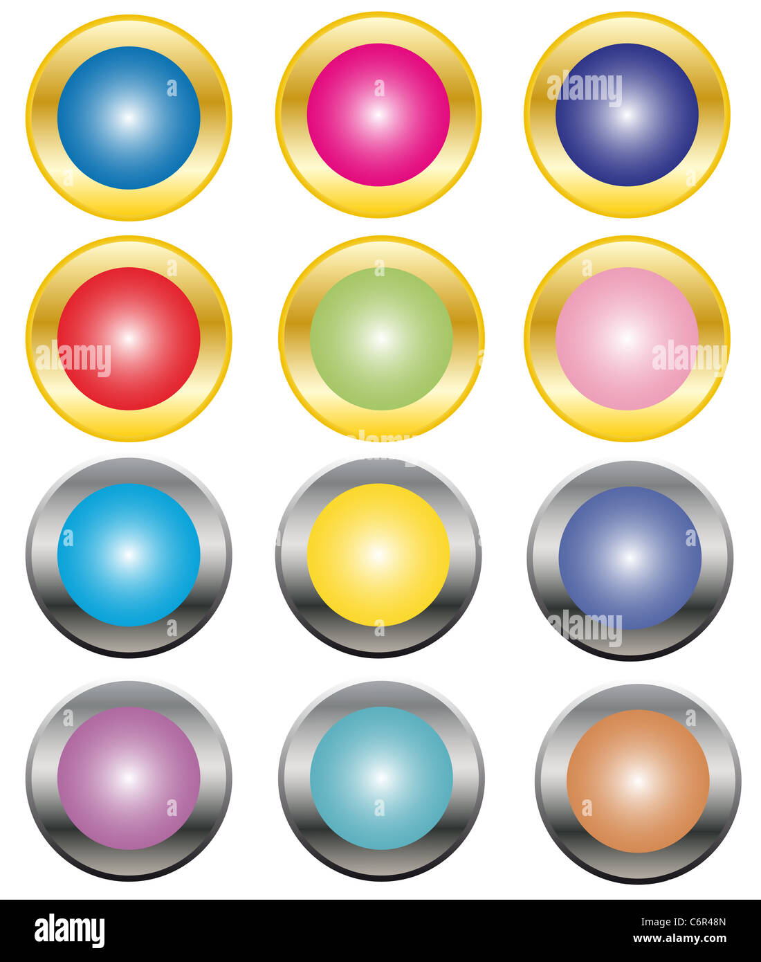 3D Button circle Stock Photo - Alamy