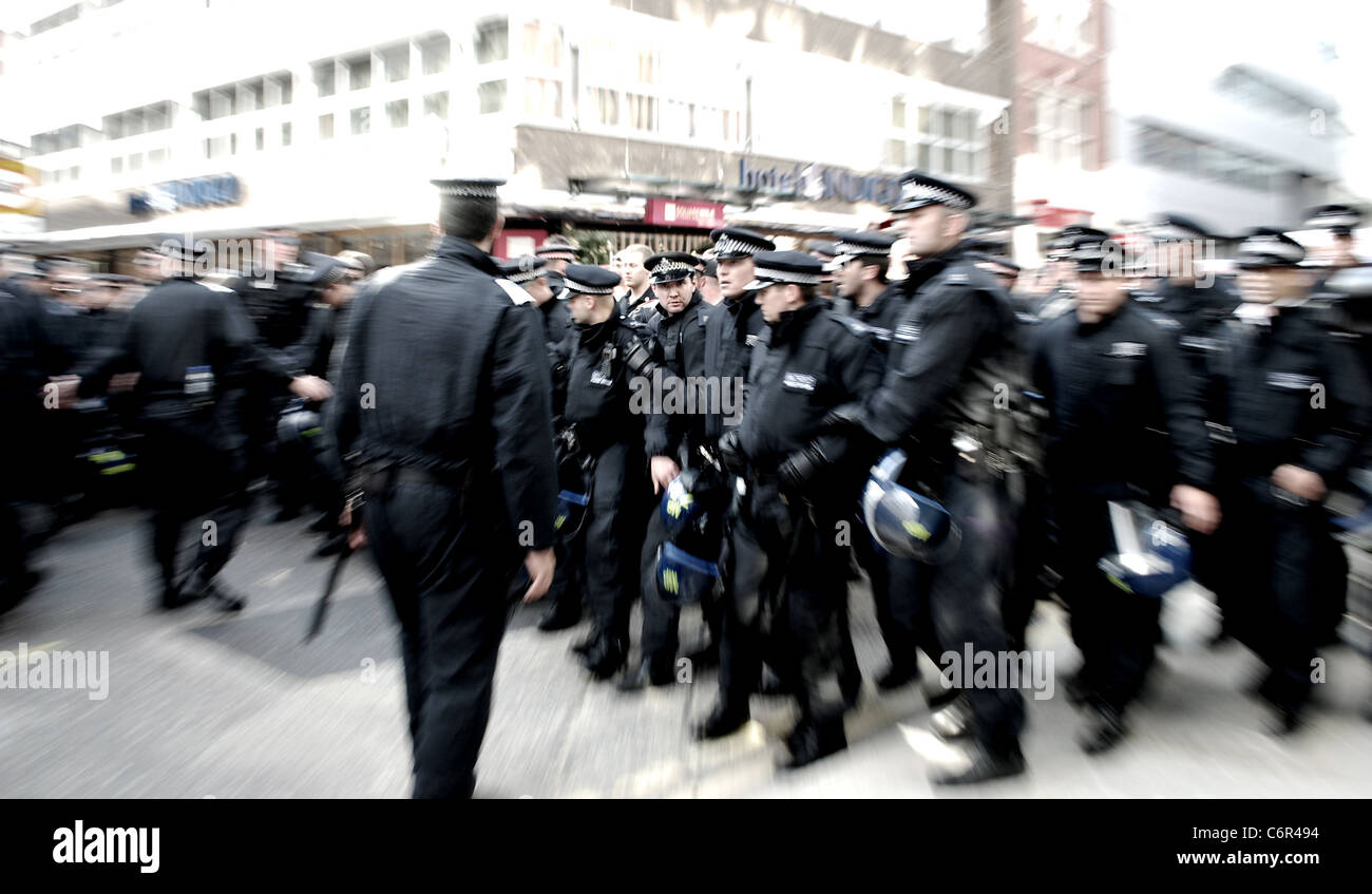 From far-right wing English Defense League protest and UAF counter ...