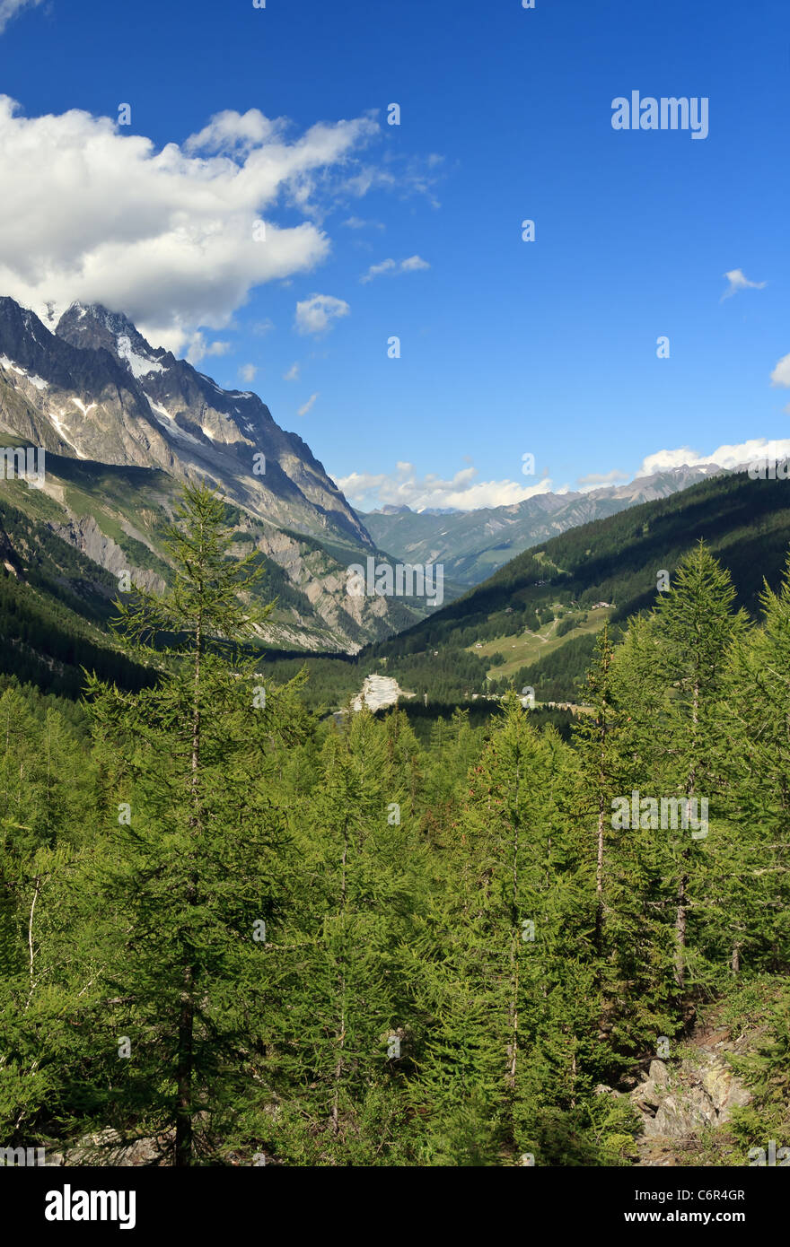 summer view of Veny valley, Courmayeur, Aosta Valley, Italy Stock Photo ...