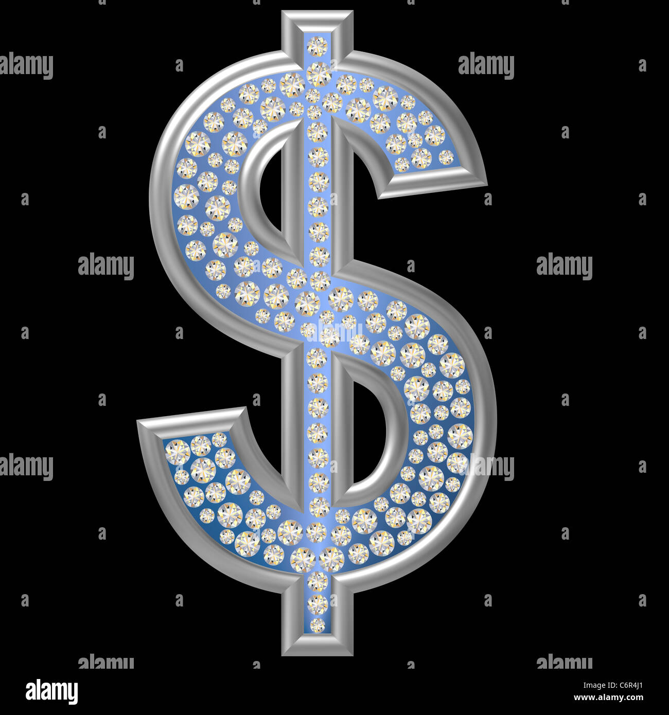 Dollar symbol of diamonds Stock Photo - Alamy