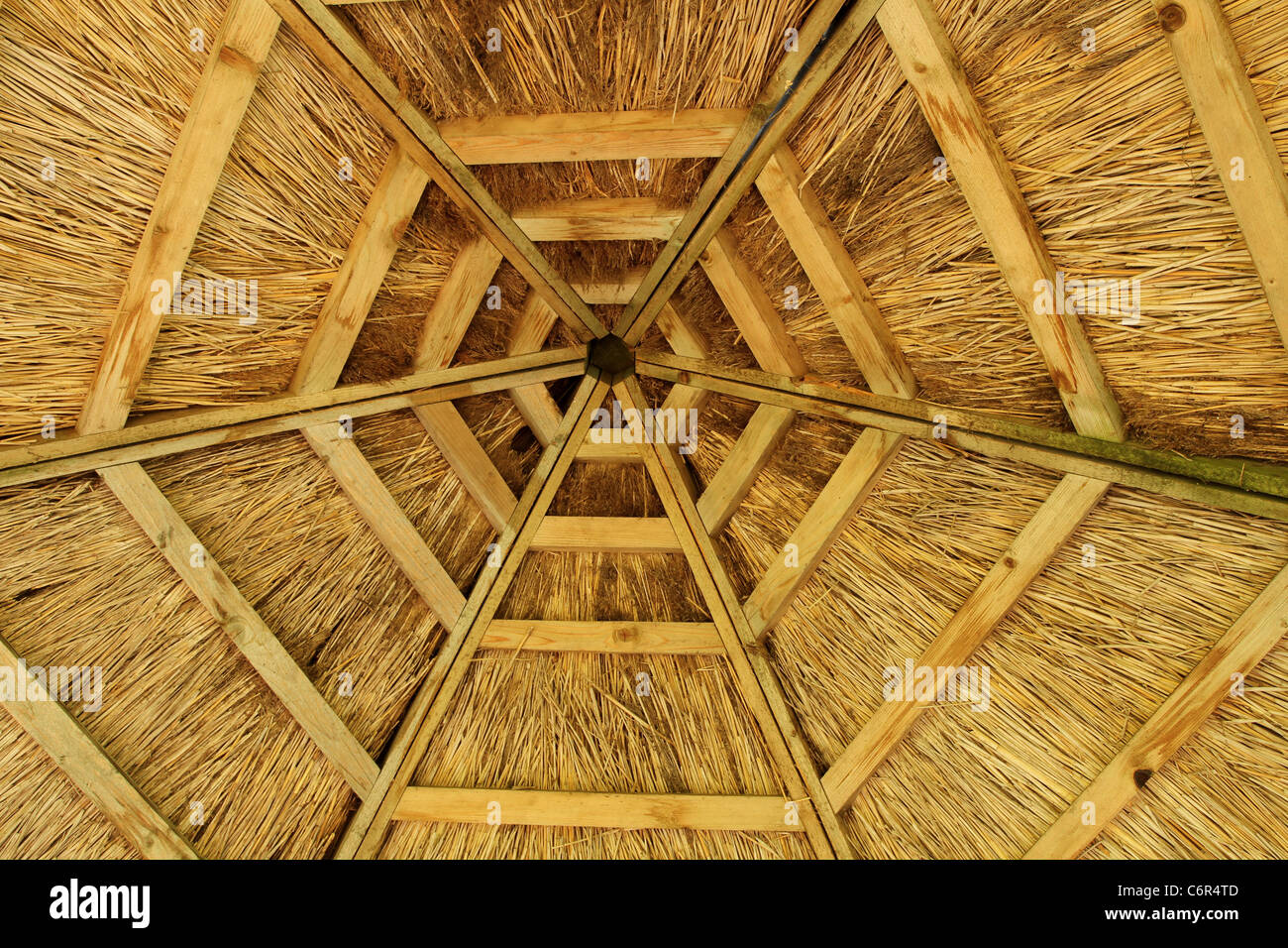 Inside a thatched roof Stock Photo - Alamy