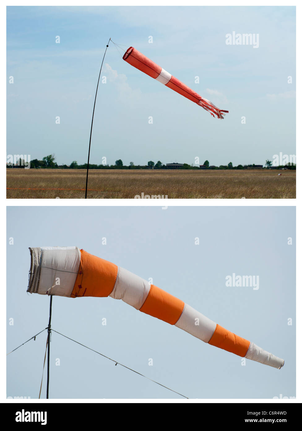 Red vane on blue sky background. Two items Stock Photo - Alamy