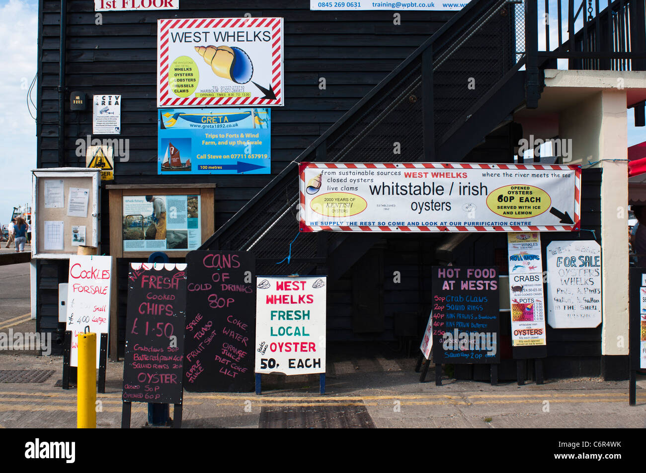 Seafood Markets & Restaurants, Whitstable Harbour Kent Stock Photo - Alamy