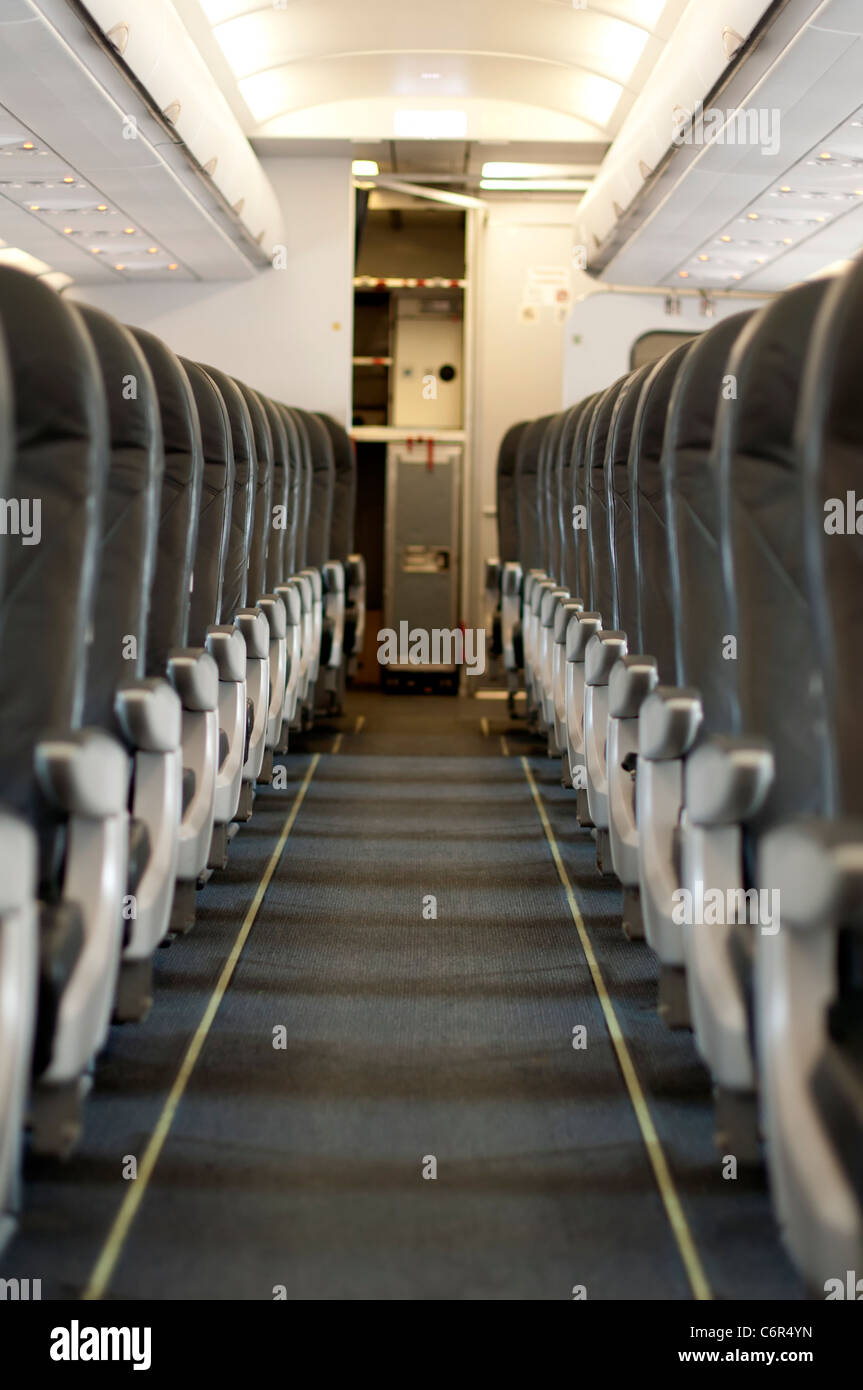 Inside an empty plane. Horizontal image Stock Photo - Alamy