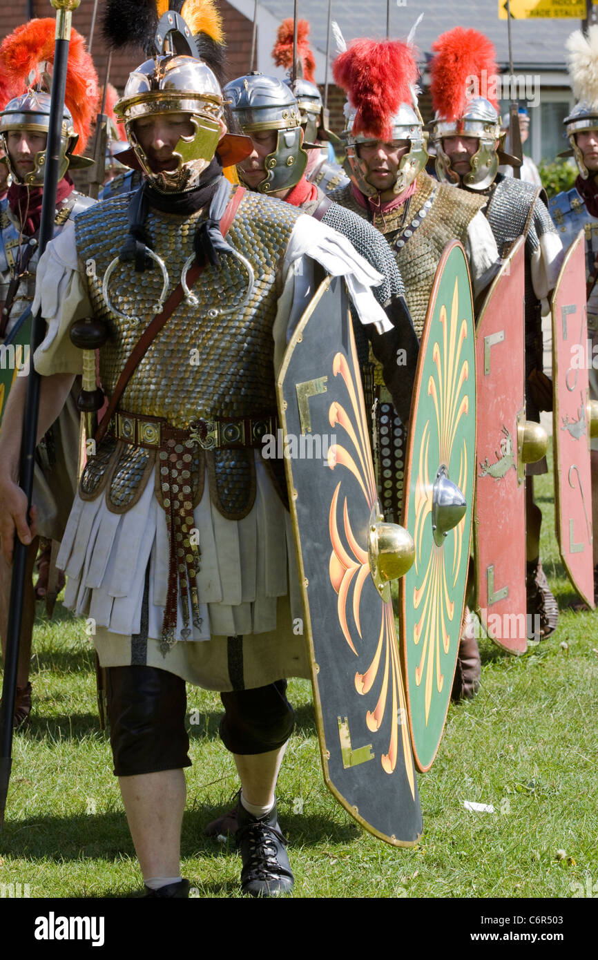 Roman Solder Equipment at a reenactment in Kent Stock Photo - Alamy