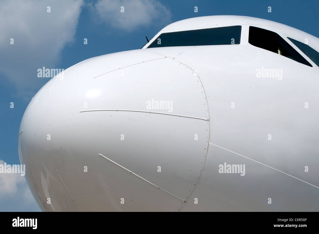 The front of an aircraft in close up. Horizontal image Stock Photo - Alamy