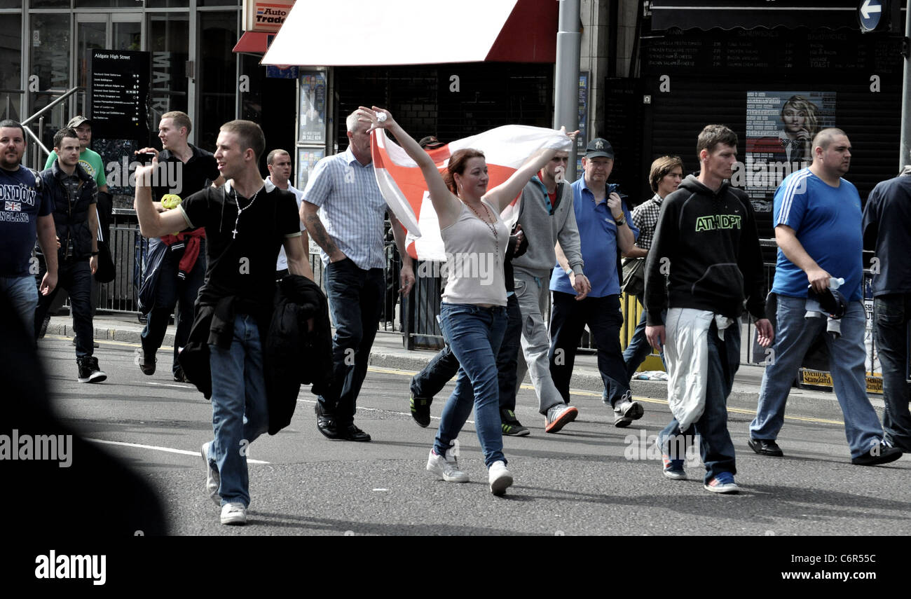 From far-right wing English Defense League protest and UAF counter ...