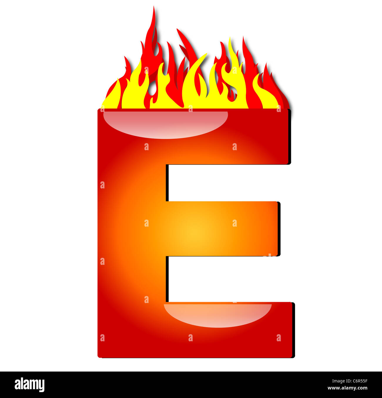 Burning Letter E