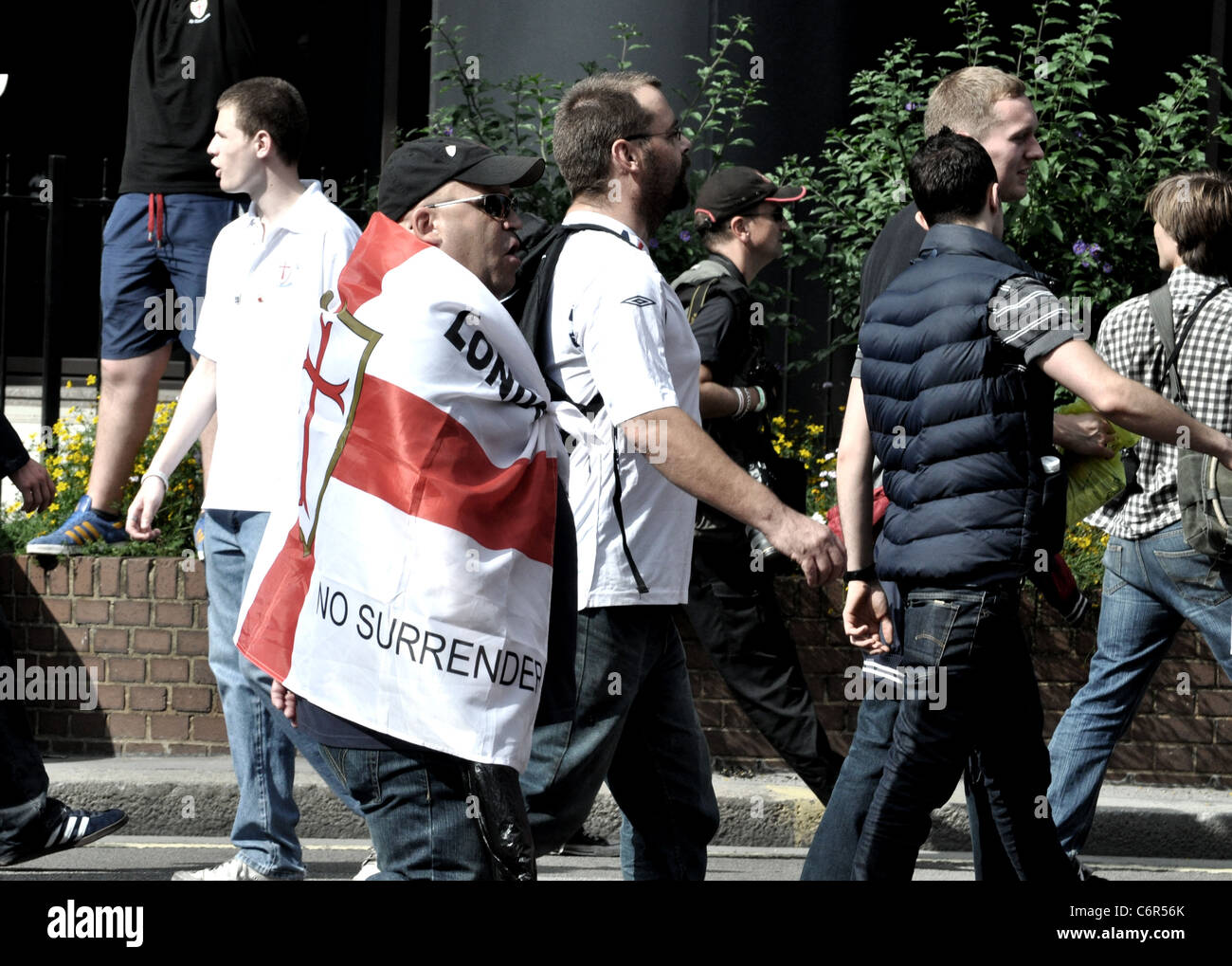 From far-right wing English Defense League protest and UAF counter ...