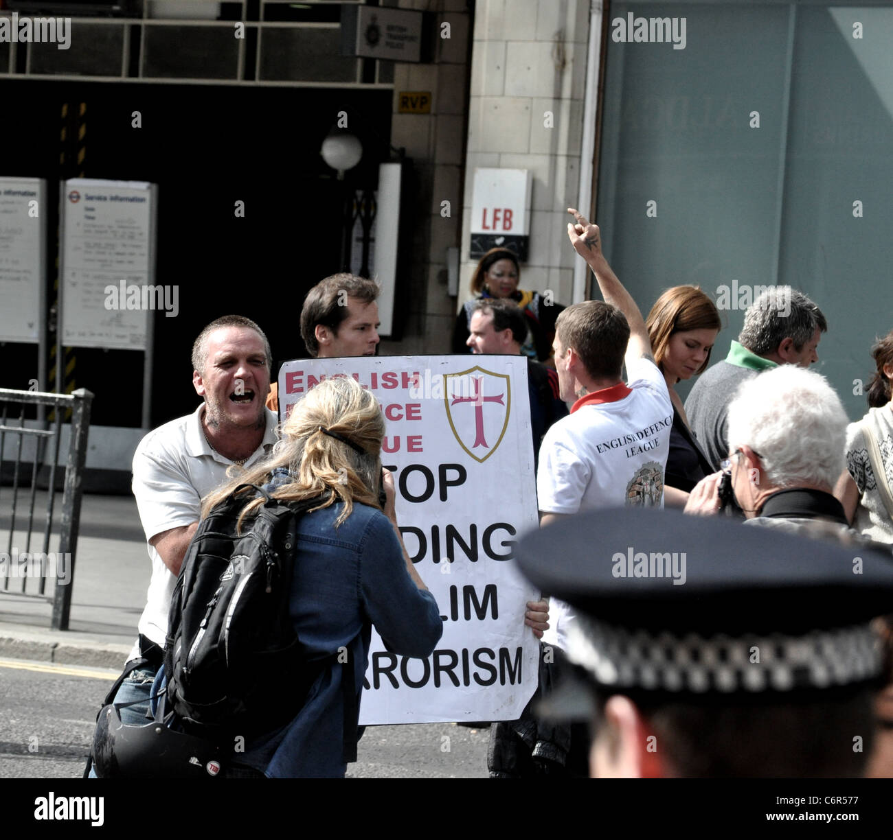 From far-right wing English Defense League protest and UAF counter ...