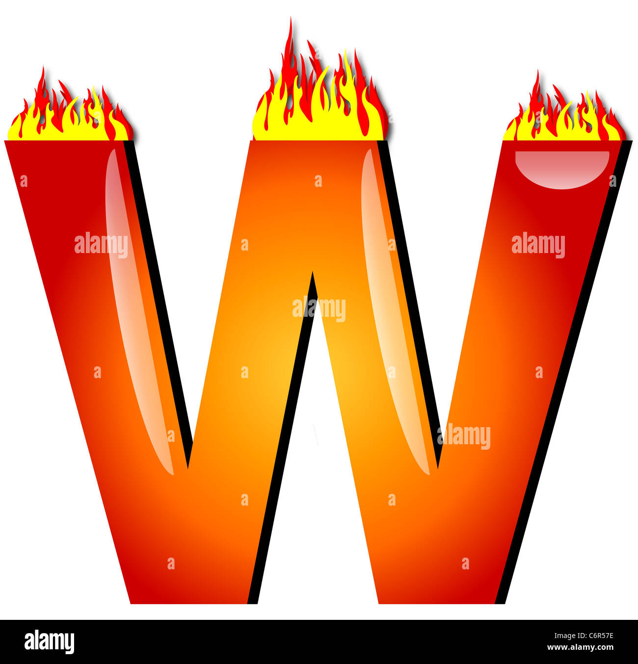 Burning capital letter Stock Photo - Alamy