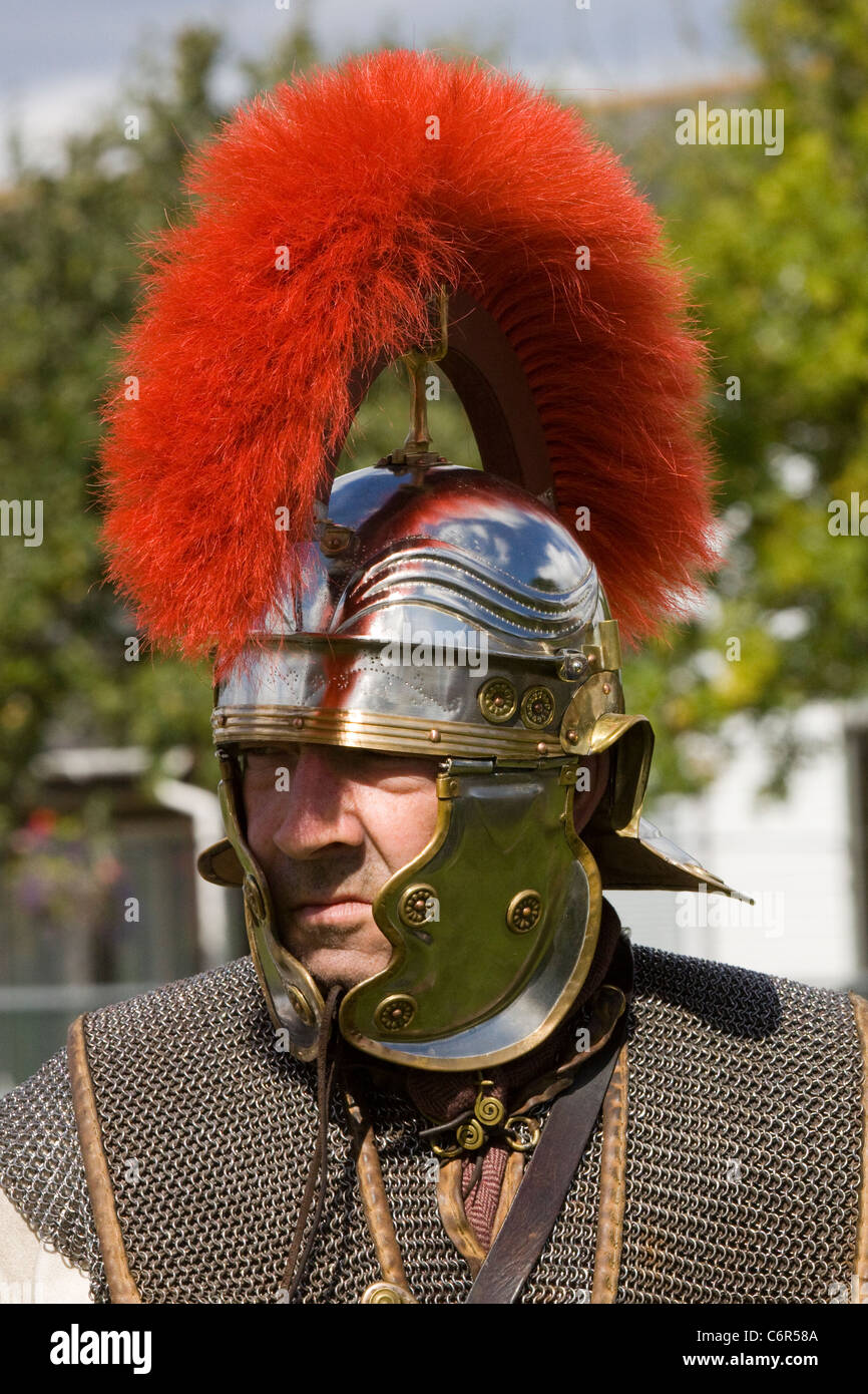 Roman soldier Equipment at a reenactment in Kent Stock Photo - Alamy