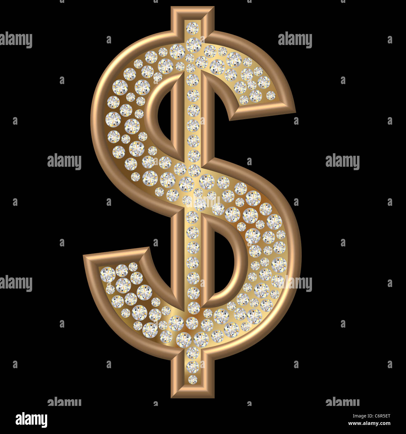 Dollar symbol of diamonds Stock Photo - Alamy