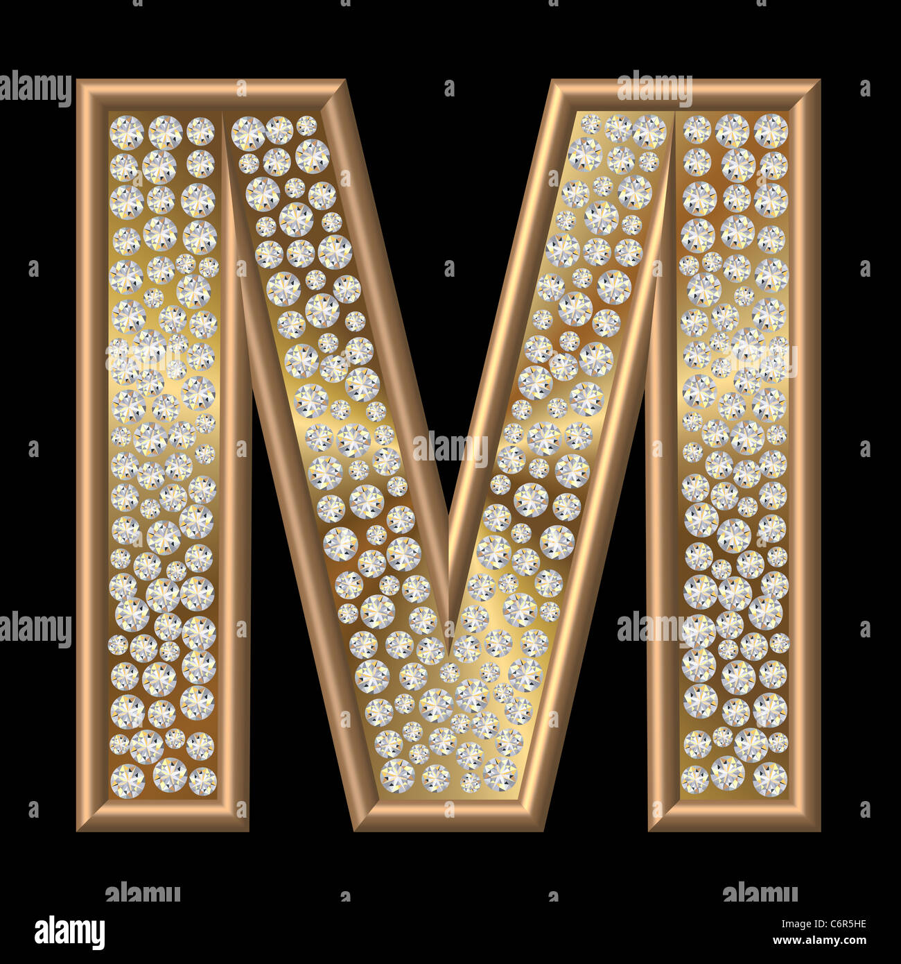Diamond letter character gold hi-res stock photography and images - Alamy
