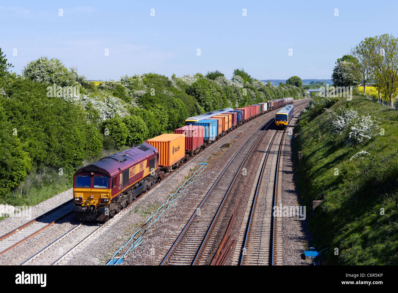 DBS class 66 freight train Stock Photo - Alamy