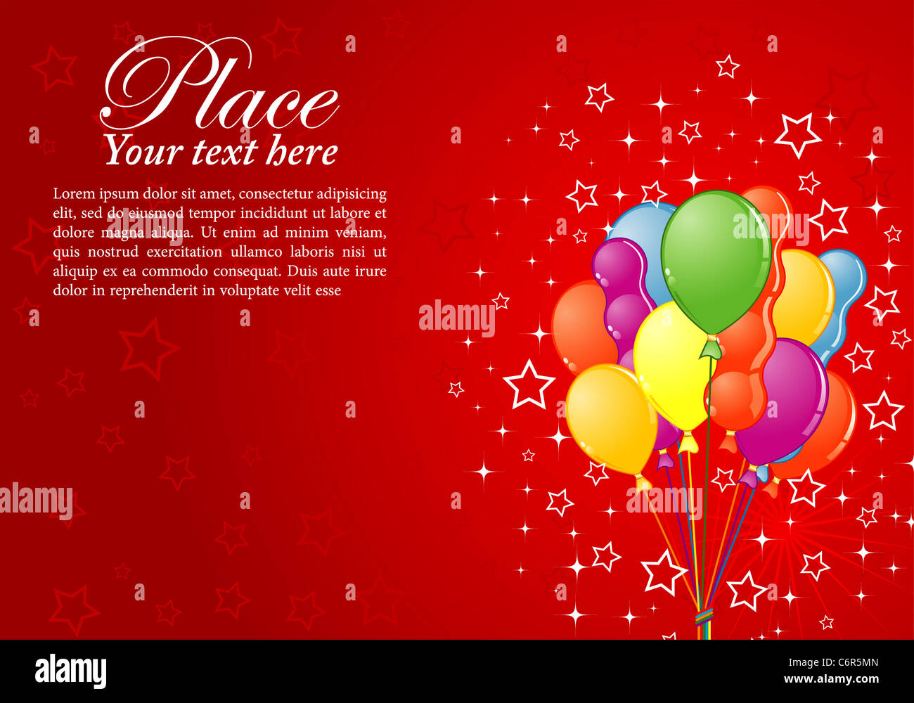 Birthday Background with Balloon and Star, element for design, vector ...