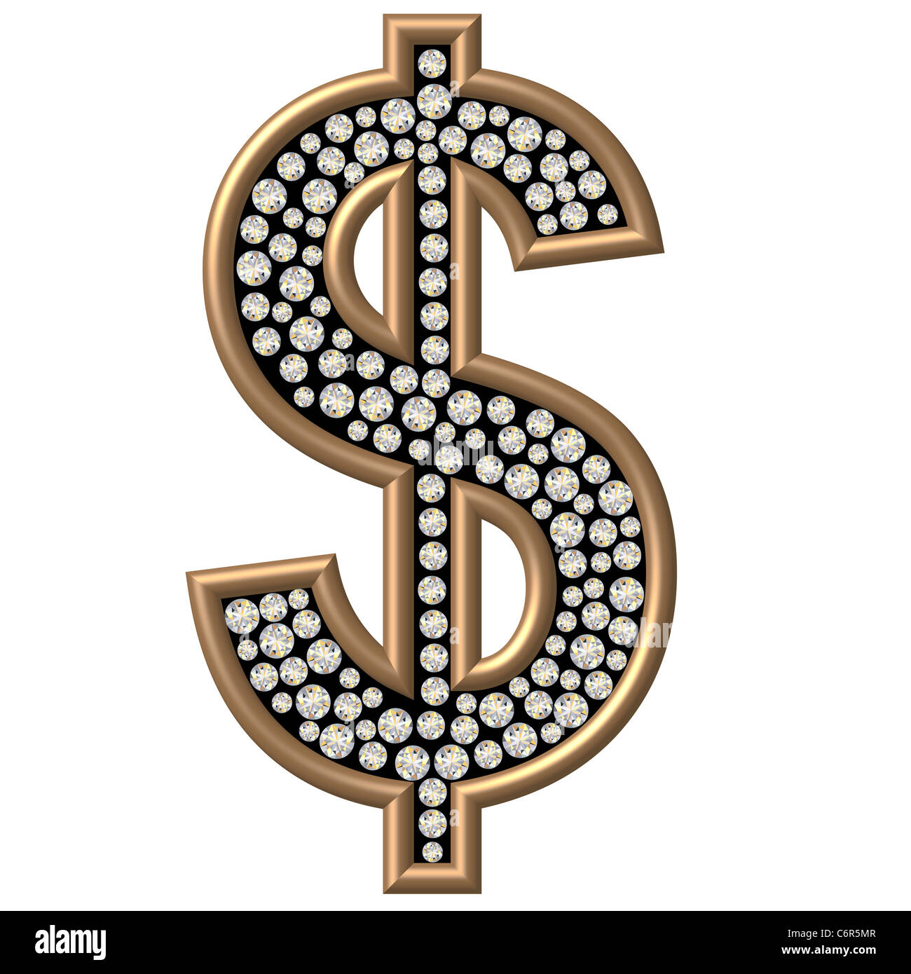 Dollar symbol of diamonds Stock Photo - Alamy