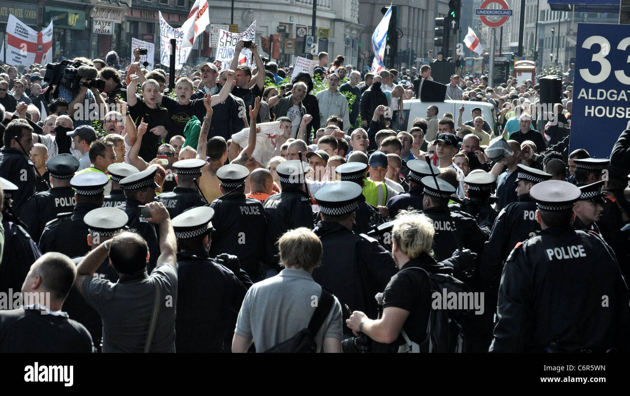 From far-right wing English Defense League protest and UAF counter ...