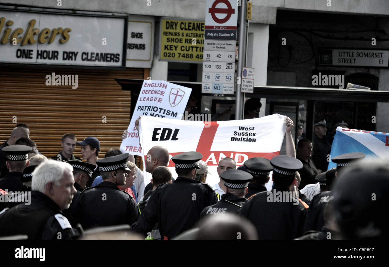 From far-right wing English Defense League protest and UAF counter ...