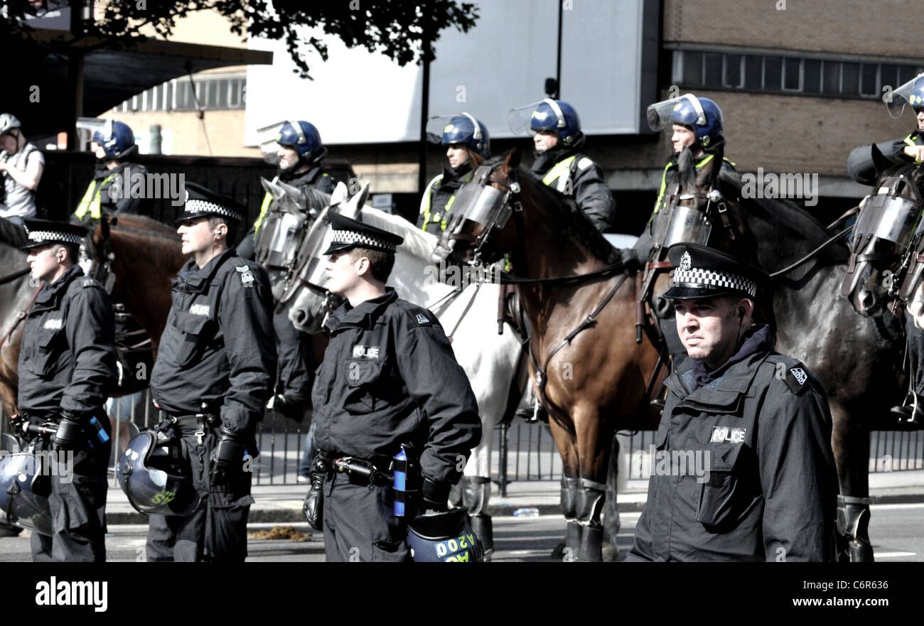 From far-right wing English Defense League protest and UAF counter ...